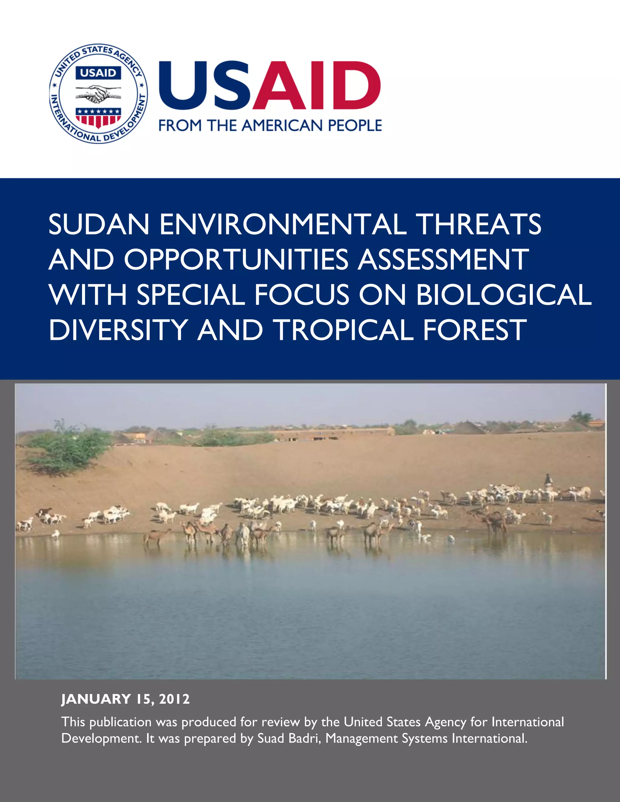 SUDAN ENVIRONMENTAL THREATS AND OPPORTUNITIES | PDF