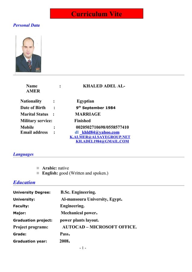 khalid cv english | PDF