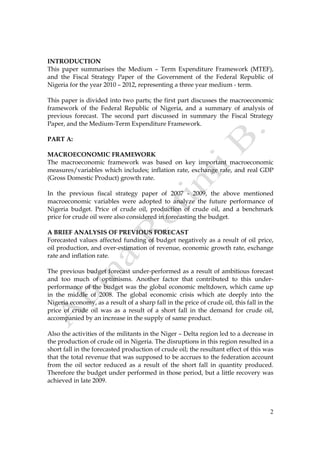 MTEF SUMMARY_Rotimi | PDF | Business Accounting & Finance | Business