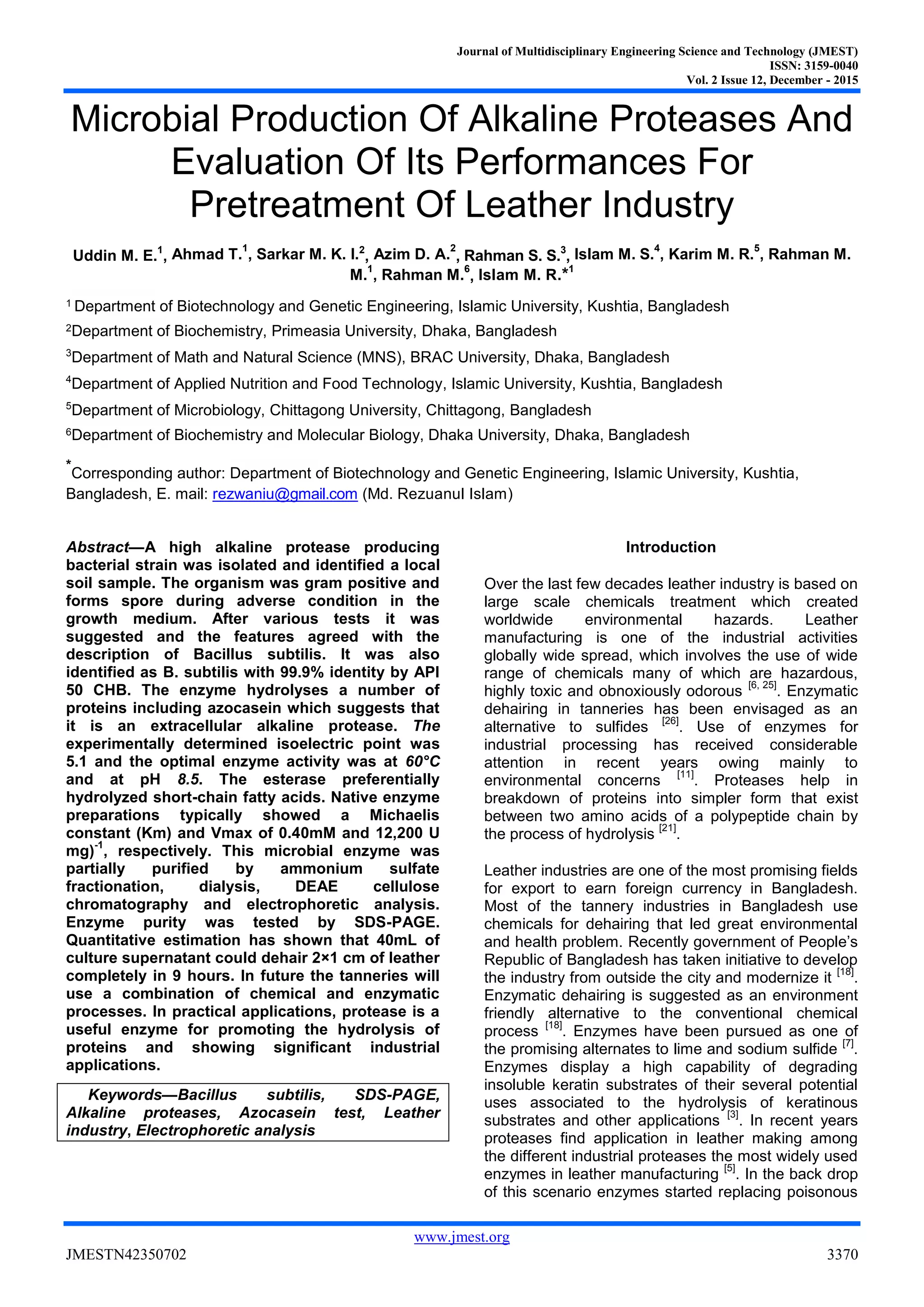 Microbial Production Of Alkaline Proteases And Evaluation Of Its ...