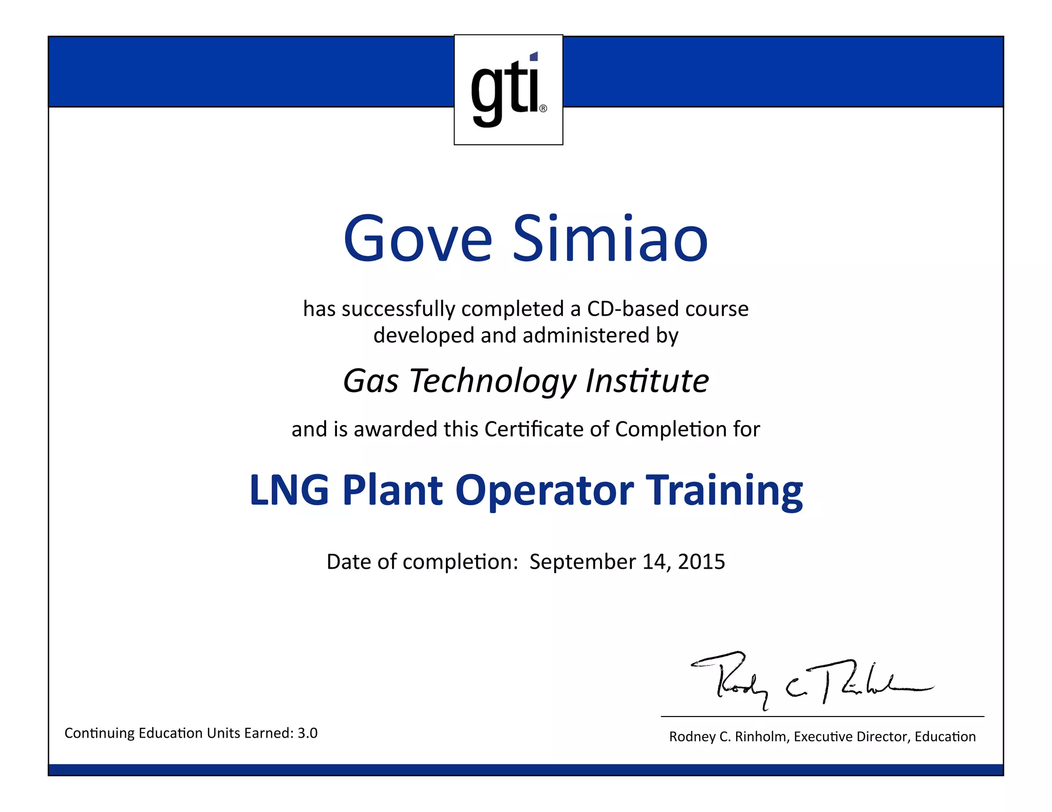 Gove, Simiao_LNG Plant Certificate | PDF