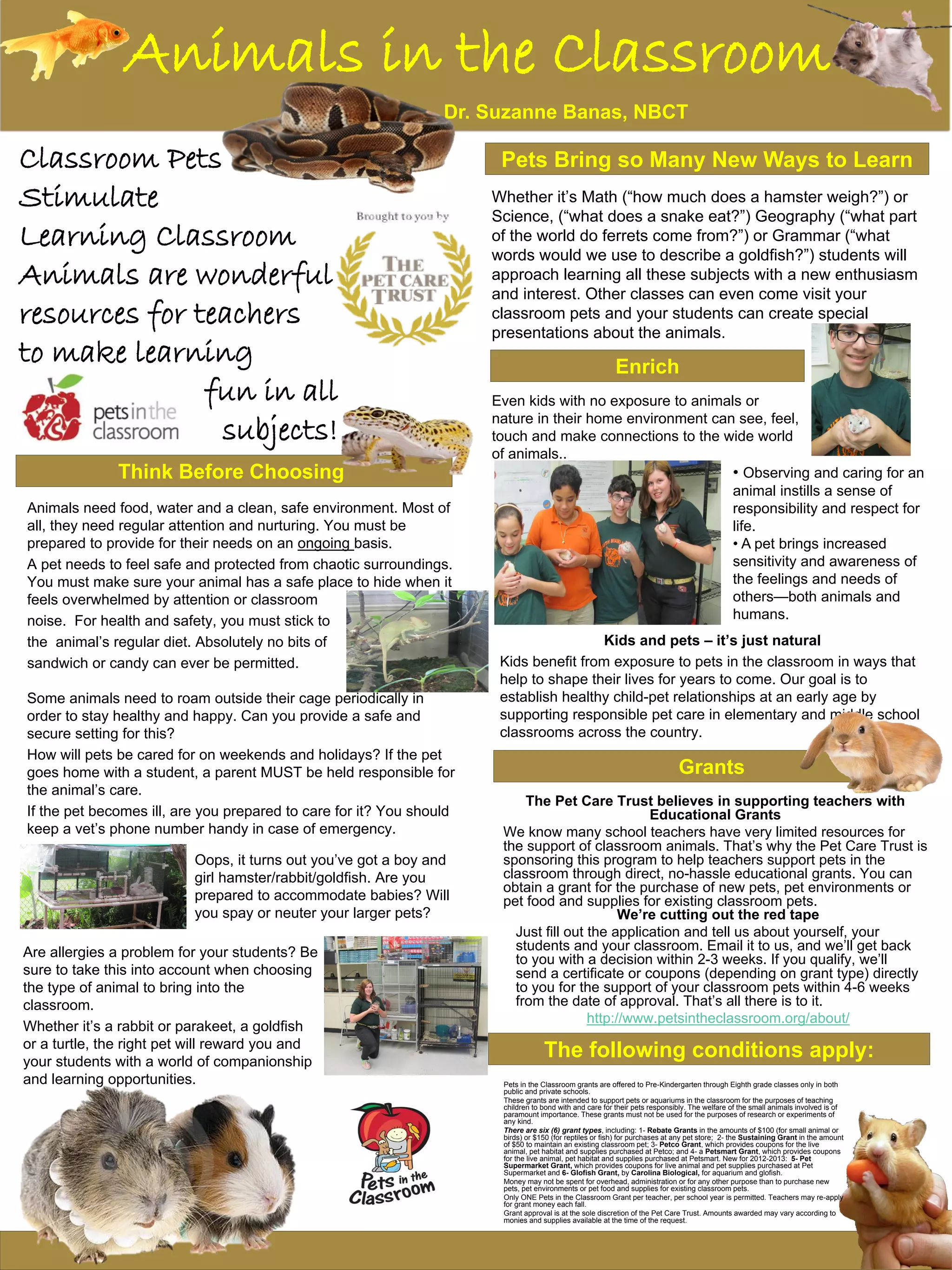 poster ANimals in the classroom | PDF