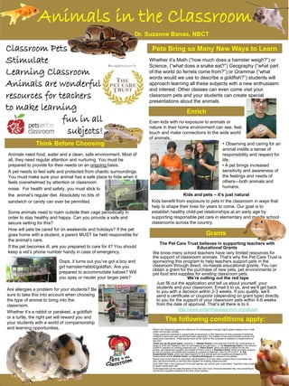 poster ANimals in the classroom | PDF