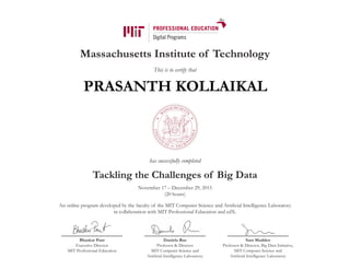 Certificate- BigData | PDF