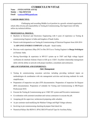 syed jaffer aafaq Resume | DOC
