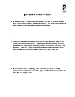 Grammy in the Schools (HS) The Music of Motown | PDF | Music ...