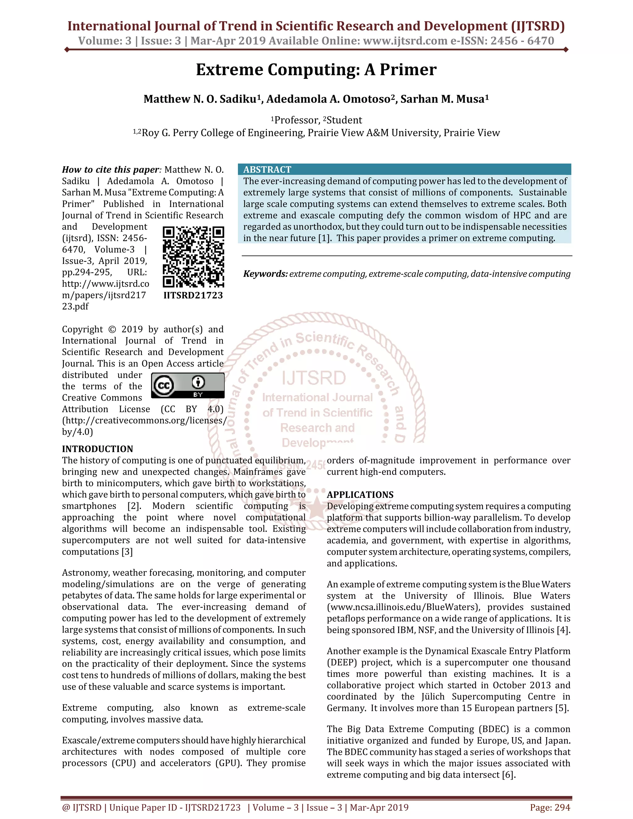 Extreme Computing A Primer | PDF | Operating Systems | Computer ...