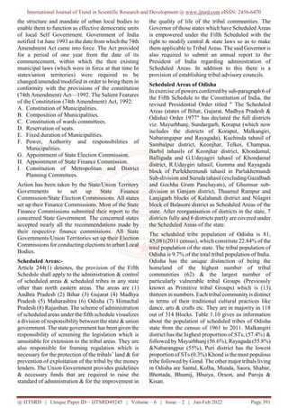 Impact of PESA Act in Scheduled Areas A Case Study of Rayagada District ...