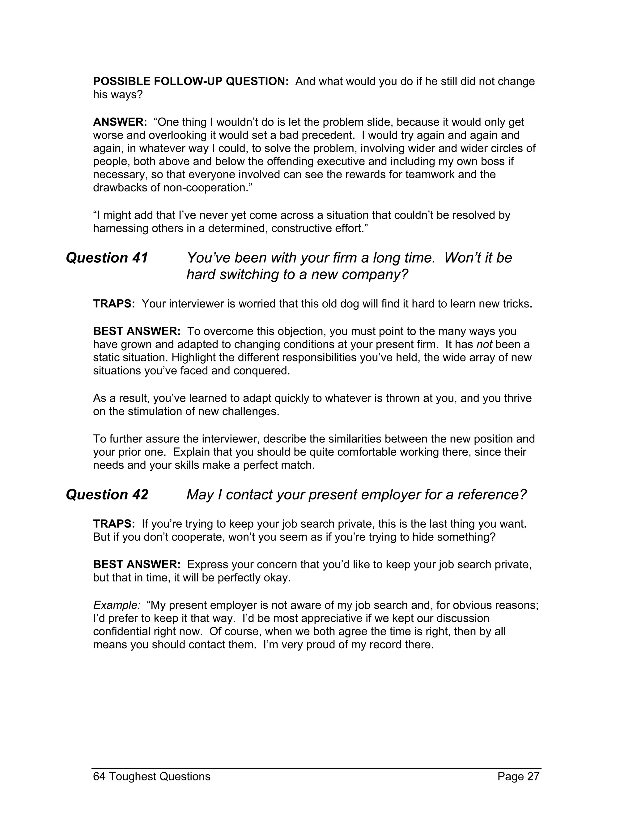 64 Interview Questions | PDF