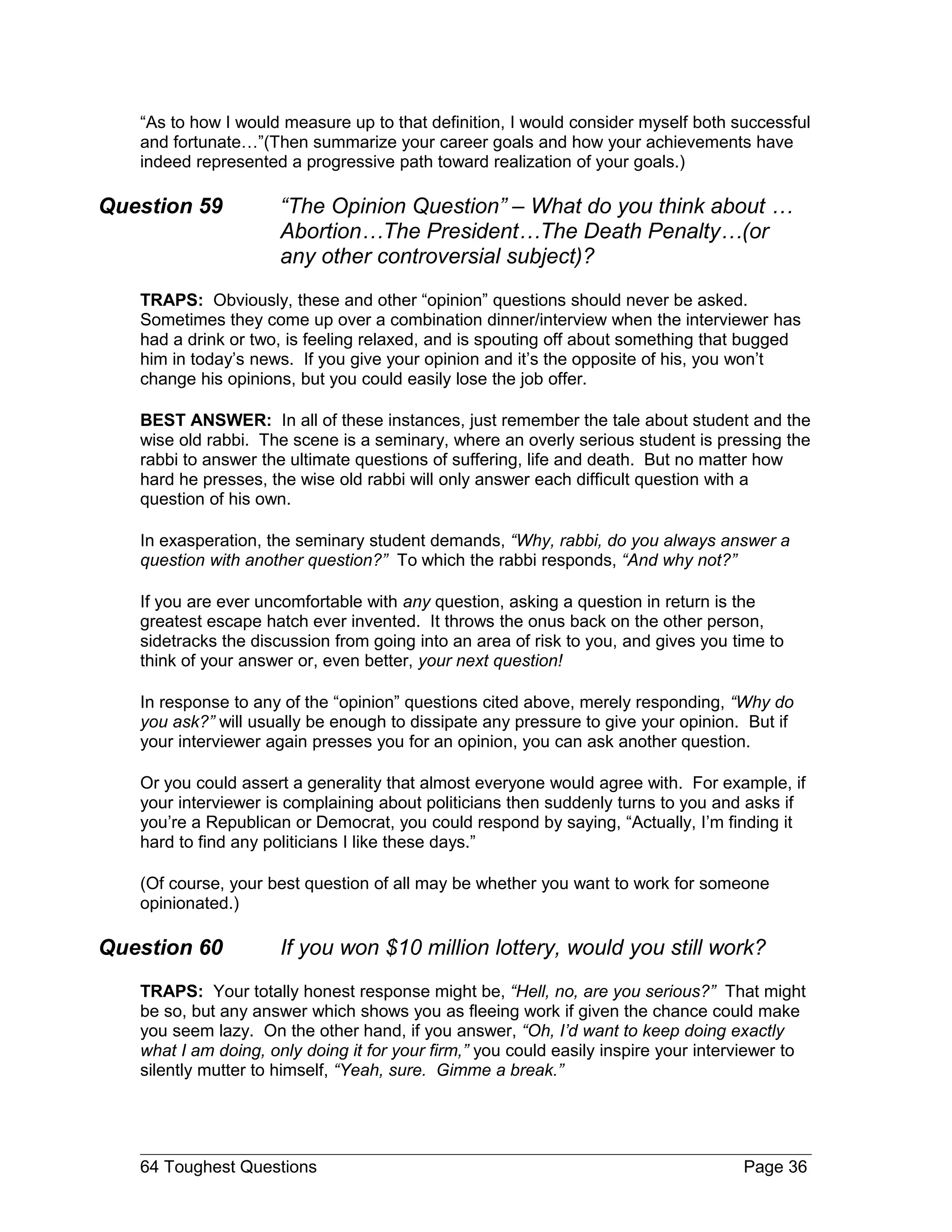 64 interviewquestions | PDF