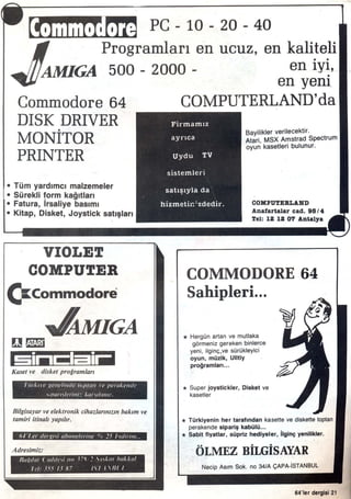 64ler Dergisi - Haziran 1988 - Sayı 03 - Commodore 64 | PDF