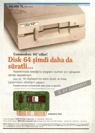 64ler Dergisi - Ağustos 1988 - Sayı 05 - Commodore 64 | PDF