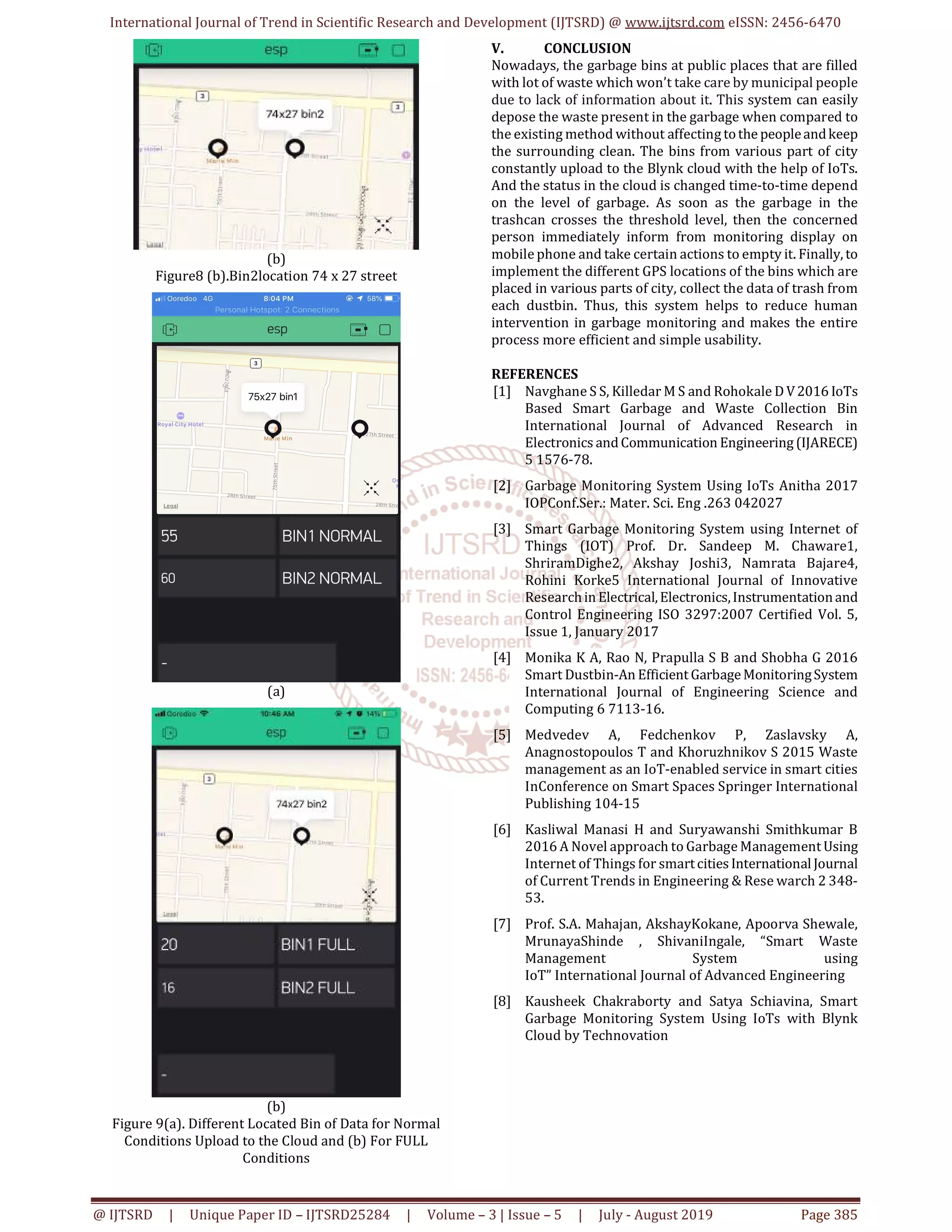 Monitoring Section Of Iots Smart Garbage System Pdf