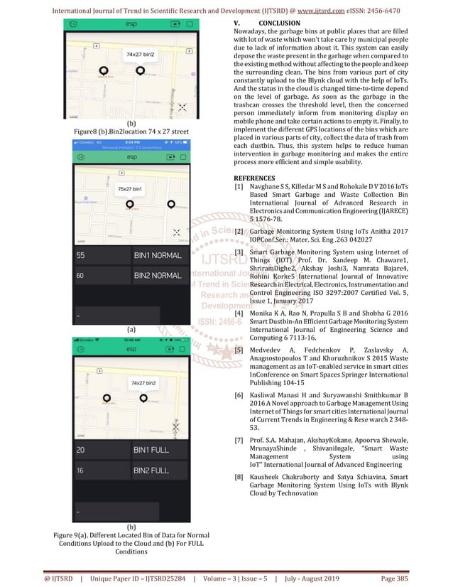 Monitoring Section of IoTs Smart Garbage System | PDF