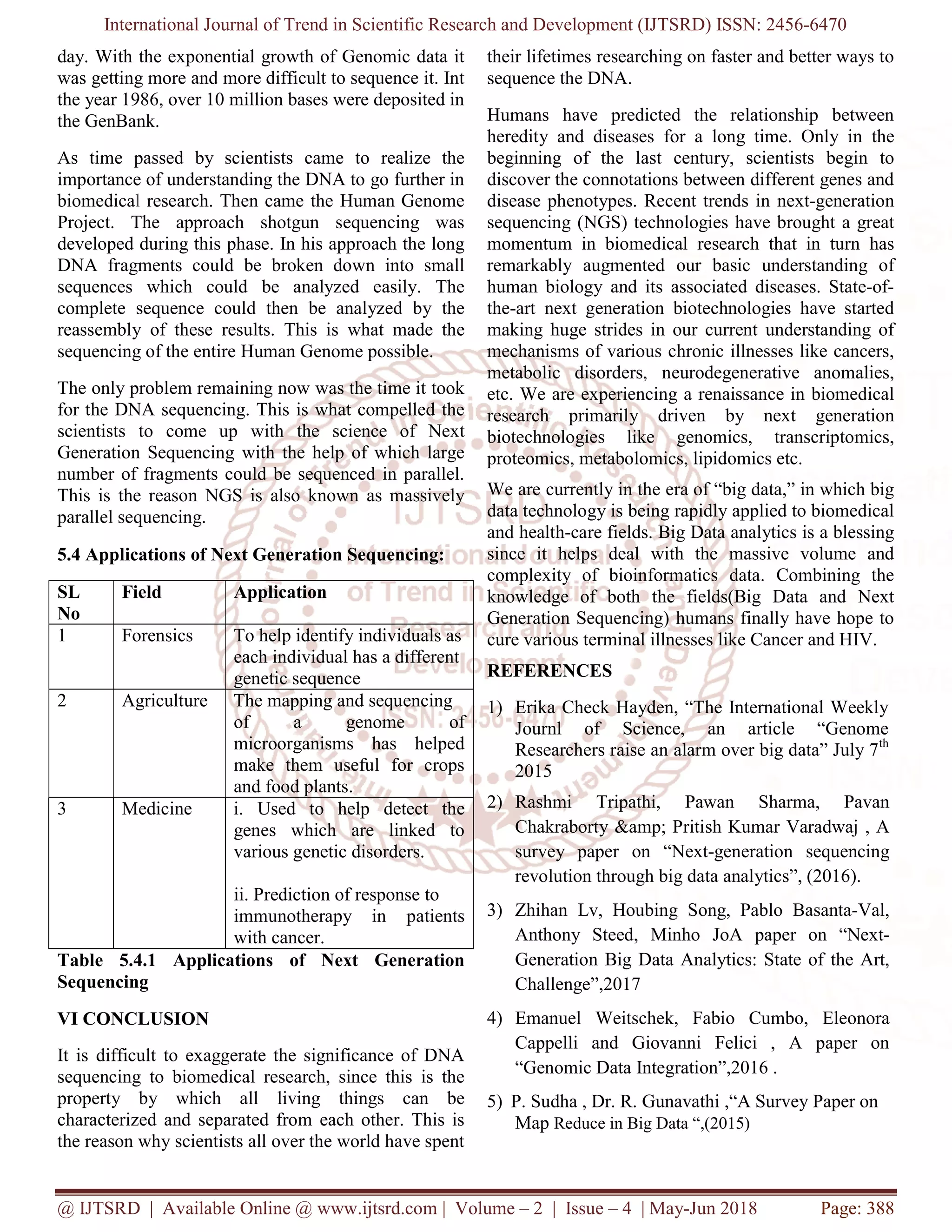 Next Generation Sequencing in Big Data | PDF