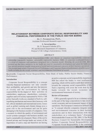 64 relationship between corporate social responsibility and financial performance in the public ...
