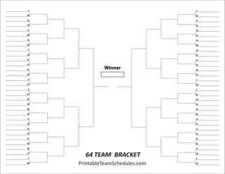 64 Team Bracket Single Elimination | PDF