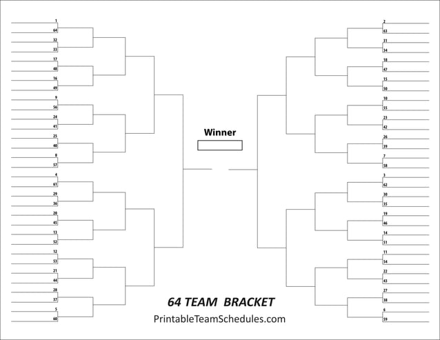 64 Team Bracket Single Elimination | PDF