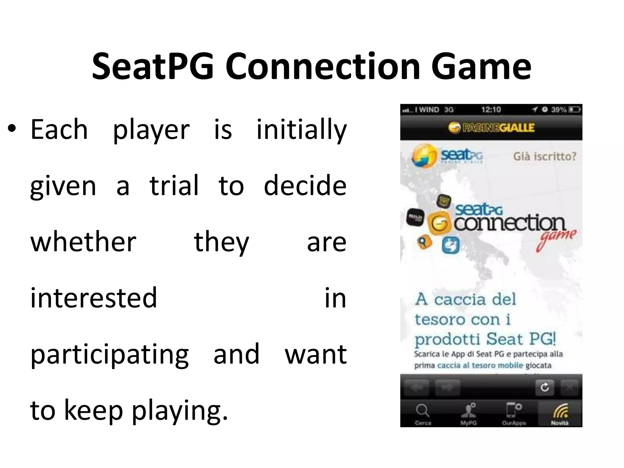 Seat PG connection game - Gamification in customer engagement | PPTX