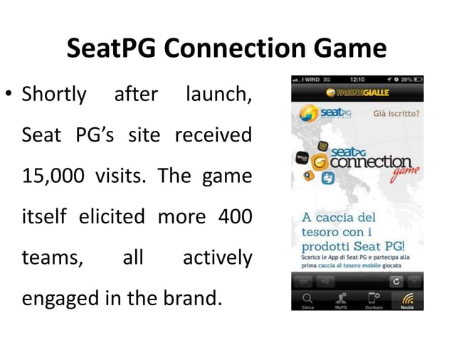 Seat PG connection game - Gamification in customer engagement | PPTX