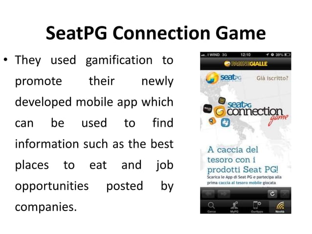 Seat PG connection game - Gamification in customer engagement | PPTX
