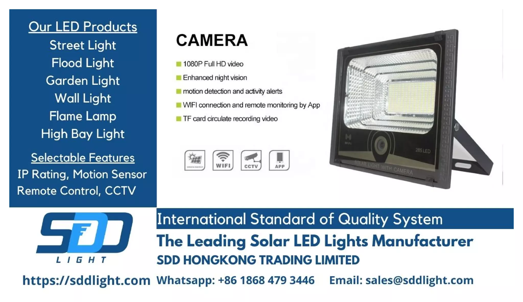 Camera CCTV lighting, floodlight manufacturer, solar led factory | PDF