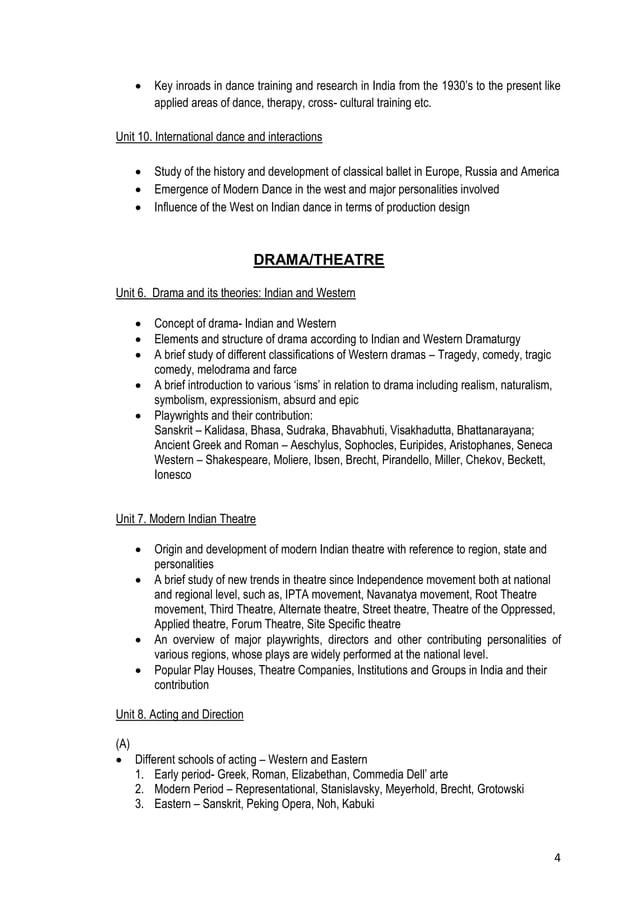 NTA UGC NET JRF - 65 performing arts-new updated syllabus | PDF