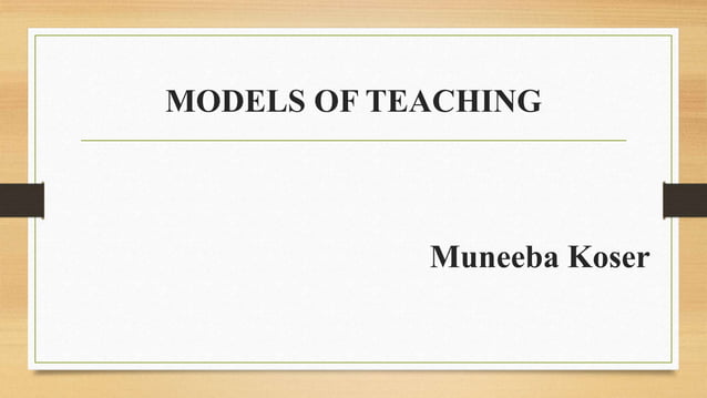 Models of Teaching | PPT