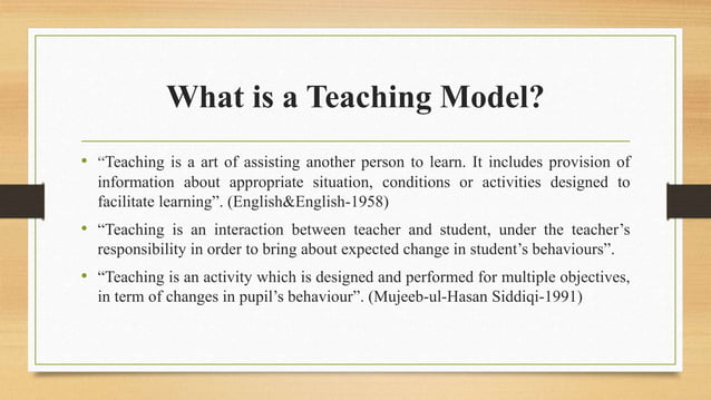 Models of Teaching | PPT