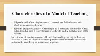 Models of Teaching | PPTX | Primary Education | Education