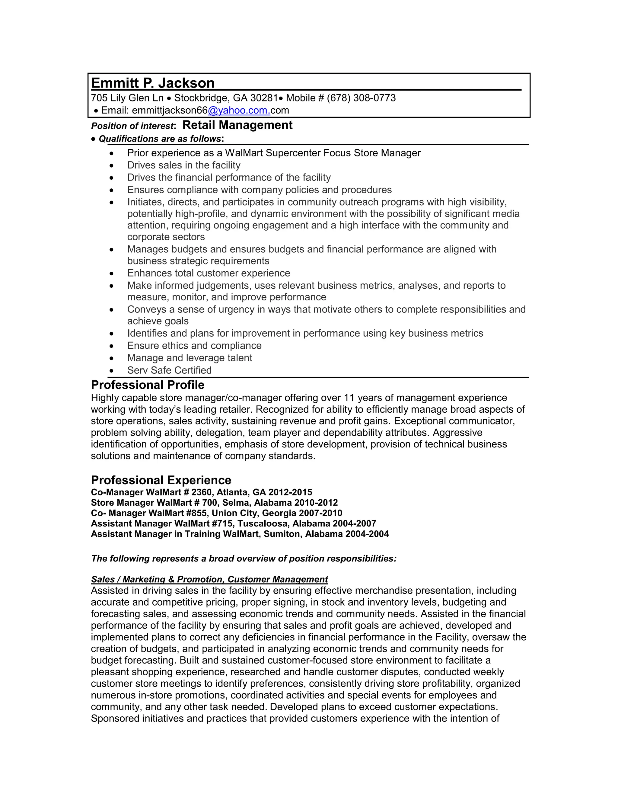 EMMITT JACKSON RESUME | PDF