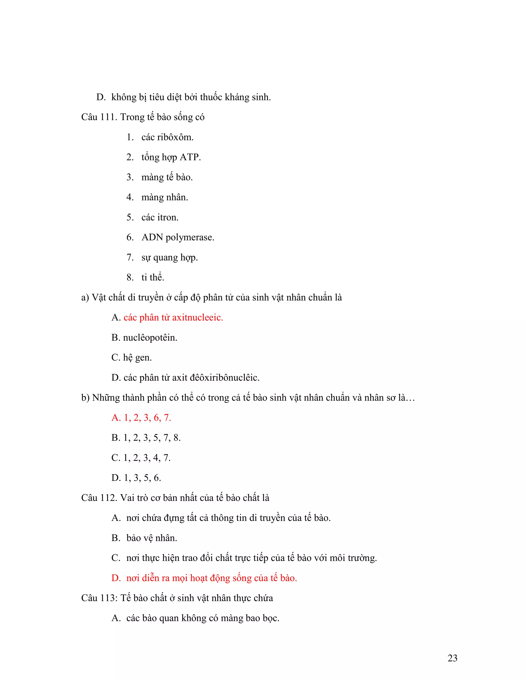 650 cau trac-nghiem-sinh-10 | PDF