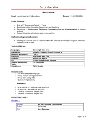 Manish Kumar | DOC | Web Development | Internet