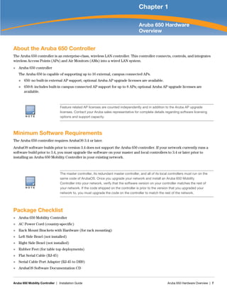 Aruba 650 Hardware and Installation Guide | PDF