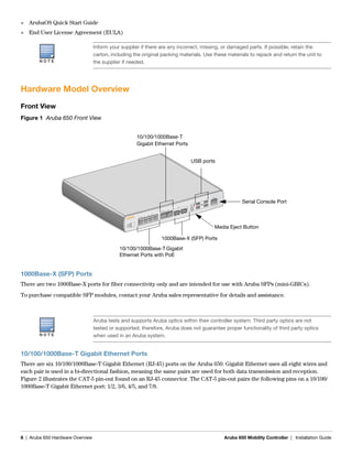 Aruba 650 Hardware and Installation Guide | PDF