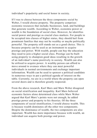 650 words minimum1. Compare and contrast Marx and Webers notion | DOCX