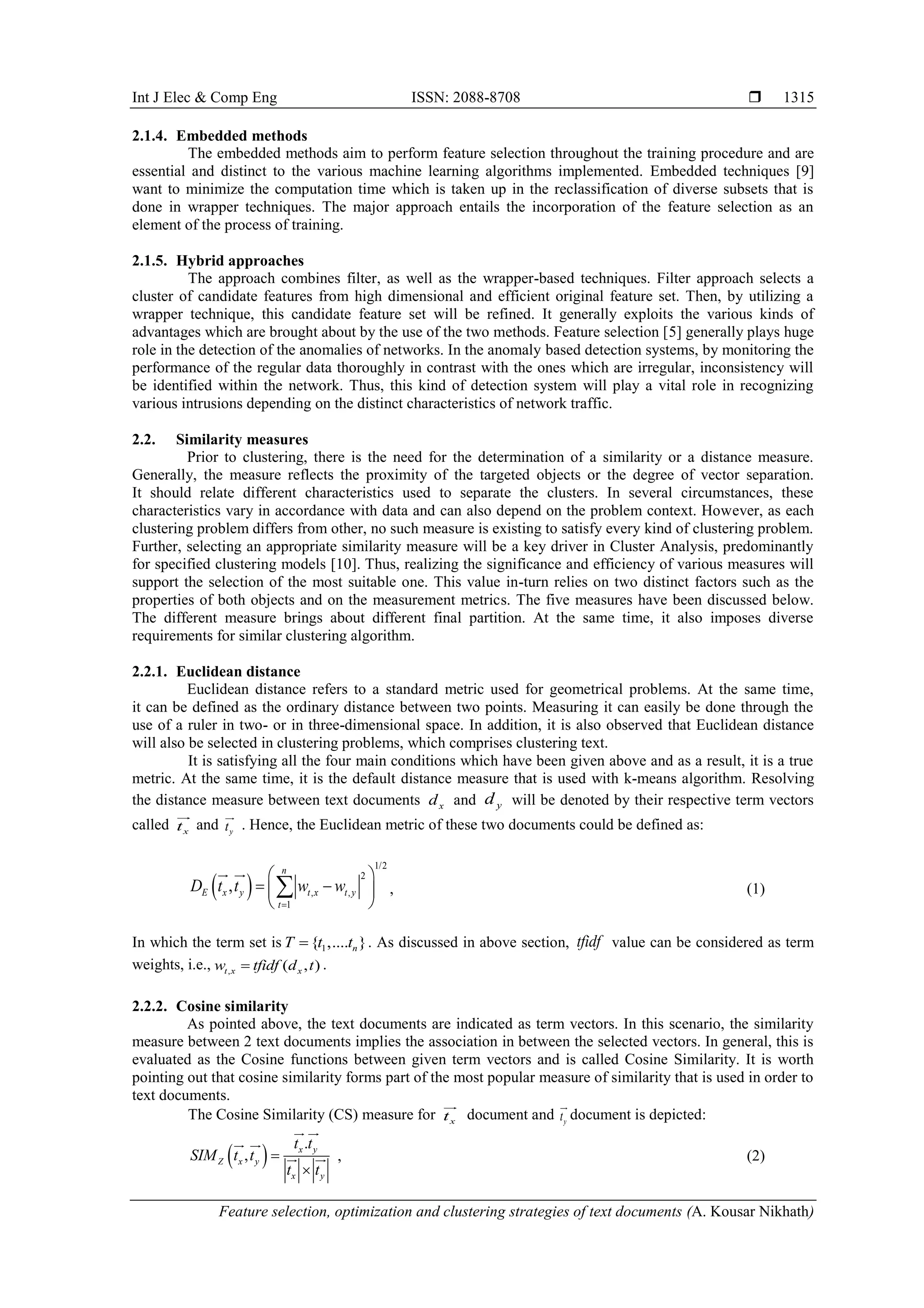 Feature Selection Optimization And Clustering Strategies Of Text 8502