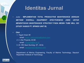 Total Productive Maintenance | PPTX
