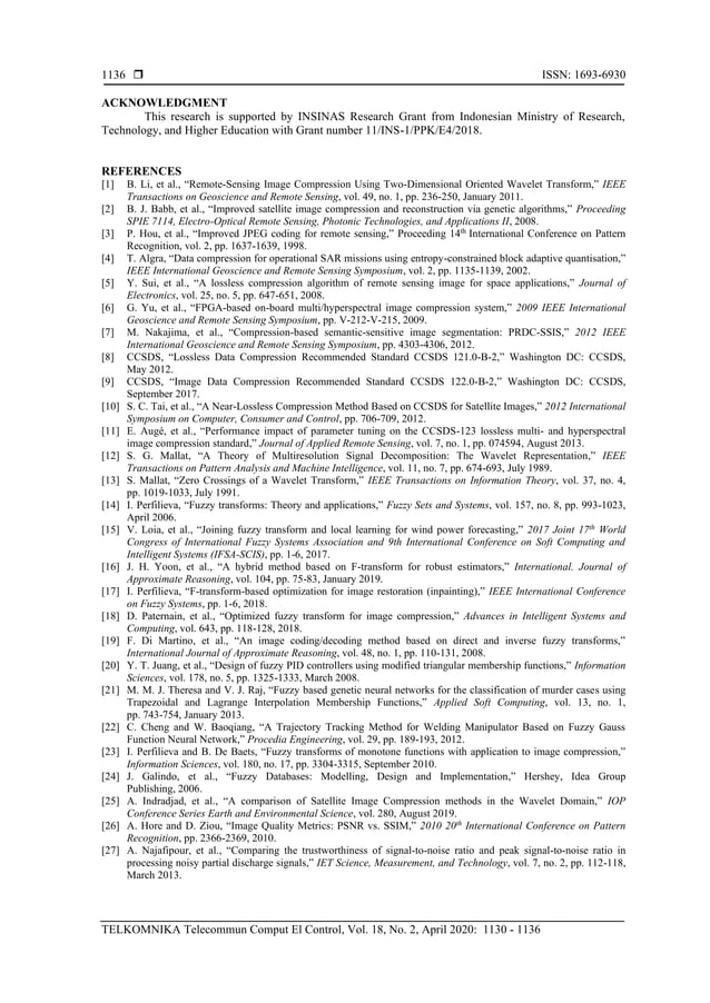 Fuzzy Transform For High Resolution Satellite Images Compression Pdf