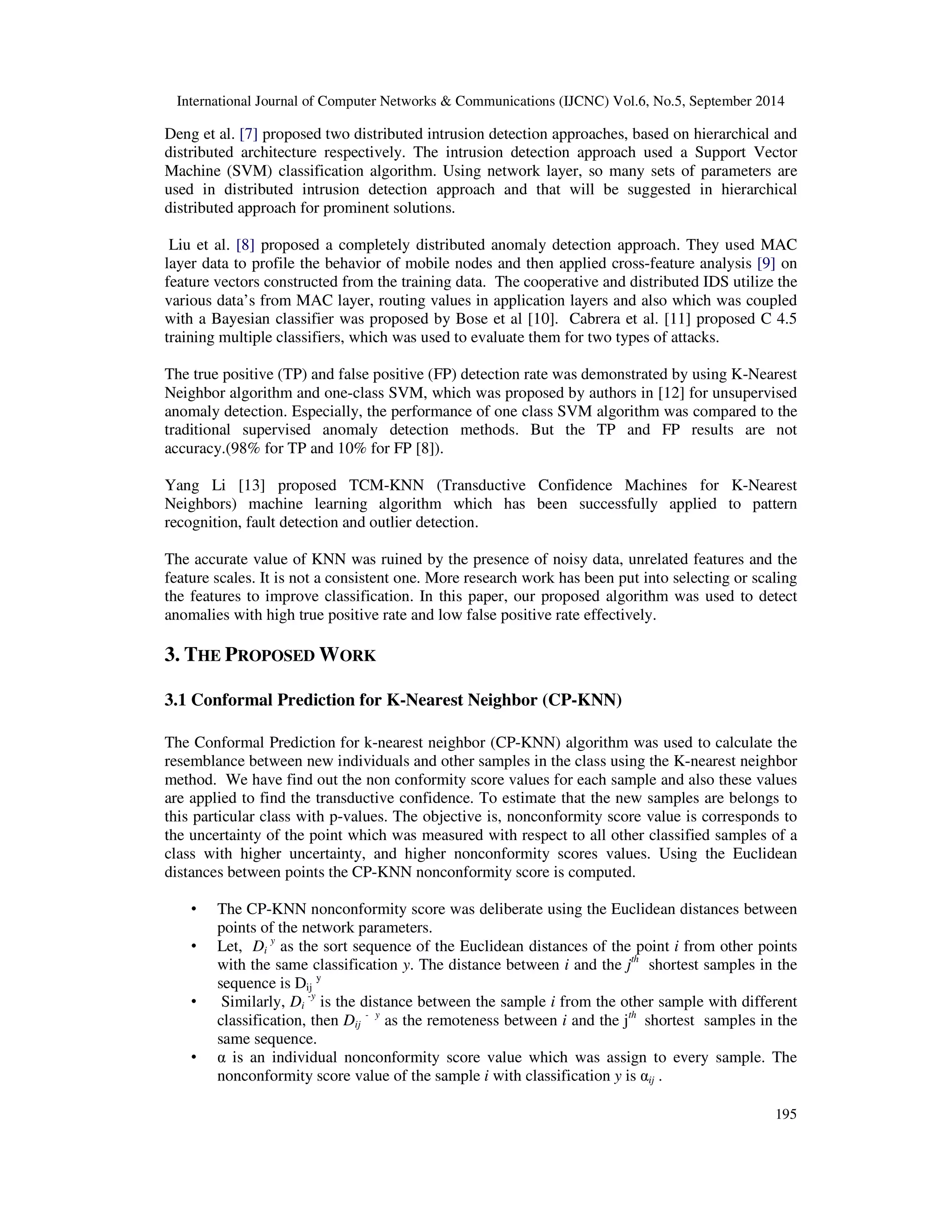 A NOVEL INTRUSION DETECTION MODEL FOR MOBILE AD-HOC NETWORKS USING CP-KNN | PDF | Information ...