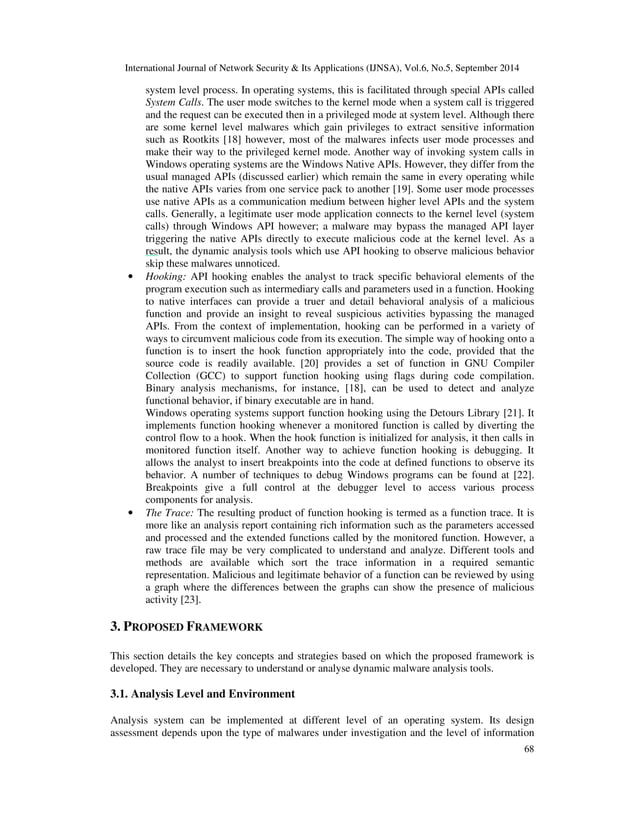 A FRAMEWORK FOR ANALYSIS AND COMPARISON OF DYNAMIC MALWARE ANALYSIS TOOLS | PDF