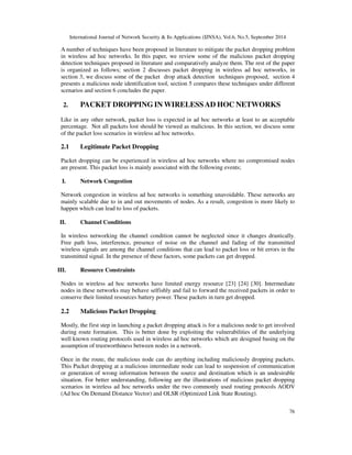PACKET DROP ATTACK DETECTION TECHNIQUES IN WIRELESS AD HOC NETWORKS: A REVIEW | PDF