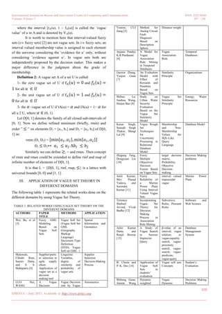 Literature Review on Vague Set Theory in Different Domains | PDF