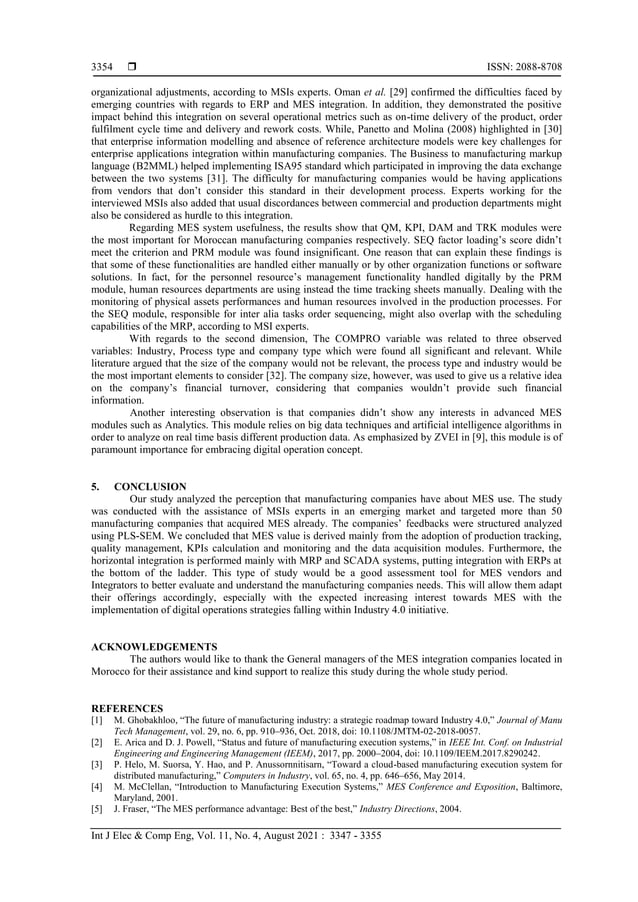 Companies’ perception toward manufacturing execution systems | PDF
