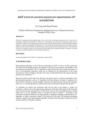 AGV PATH PLANNING BASED ON SMOOTHING A* ALGORITHM | PDF | Search | Internet