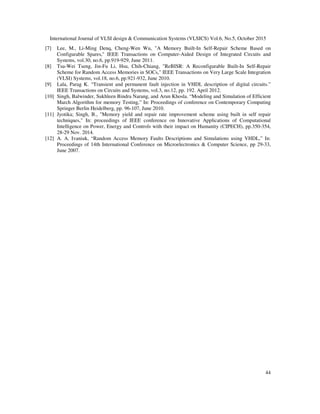 AREA, DELAY AND POWER ANALYSIS OF BUILT IN SELF REPAIR USING 2-D ...