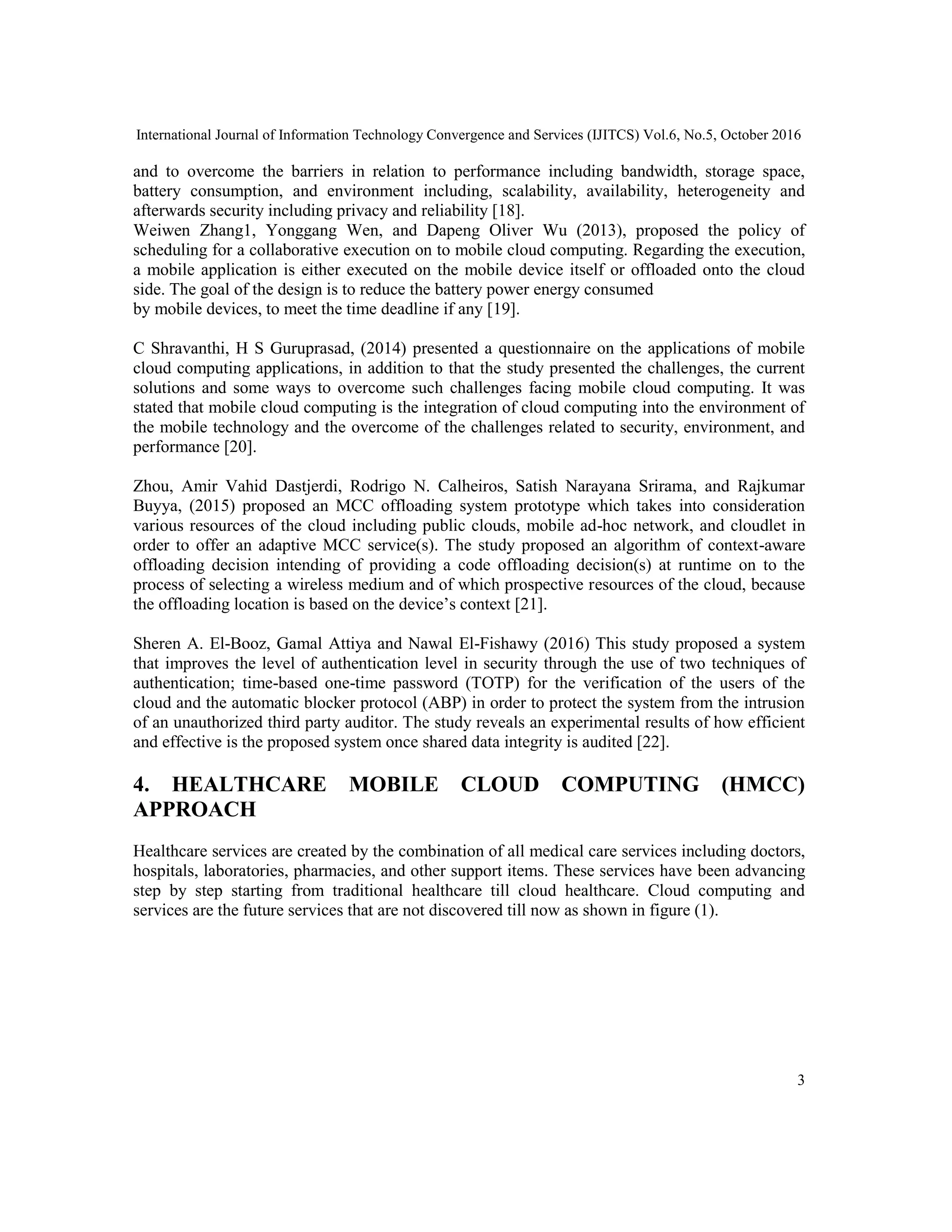Mobile Cloud Computing Applied To Healthcare Approach Pdf