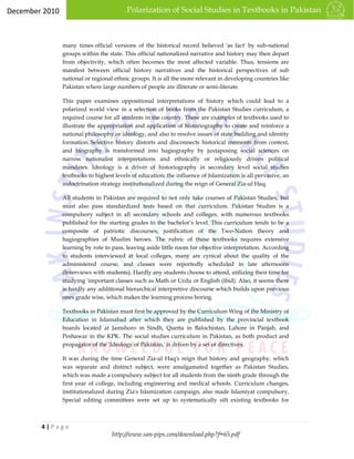 Polarization of Social Studies in Textbooks in Pakistan | PDF
