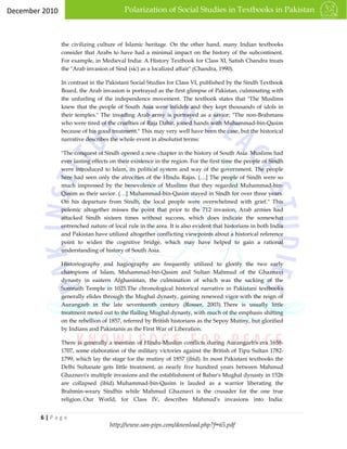 Polarization of Social Studies in Textbooks in Pakistan | PDF