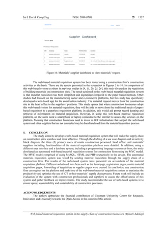 Web-based material requisition system in the supply chain of ...
